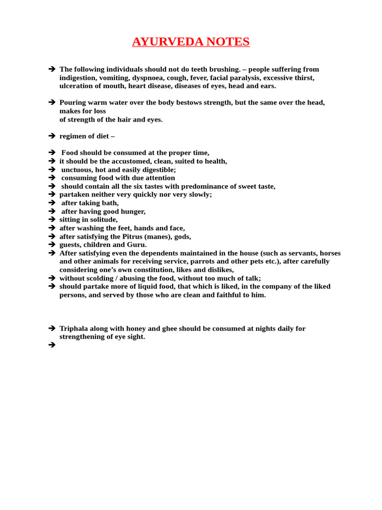 Ayurveda Notes | PDF