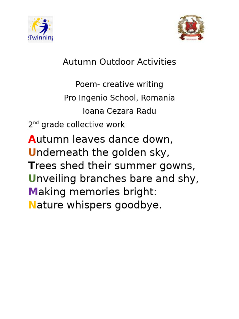 Autumn Outdoor Activities Poem | PDF | Young Adult