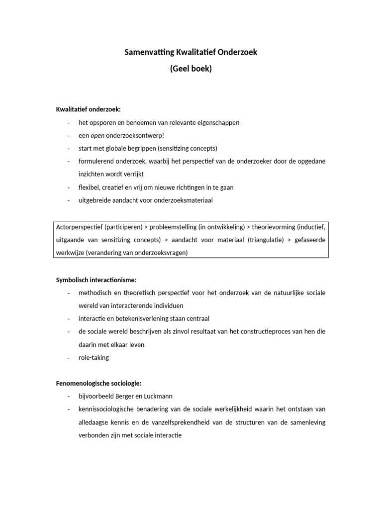 Kwalitatief Onderzoek Gele Boek | PDF