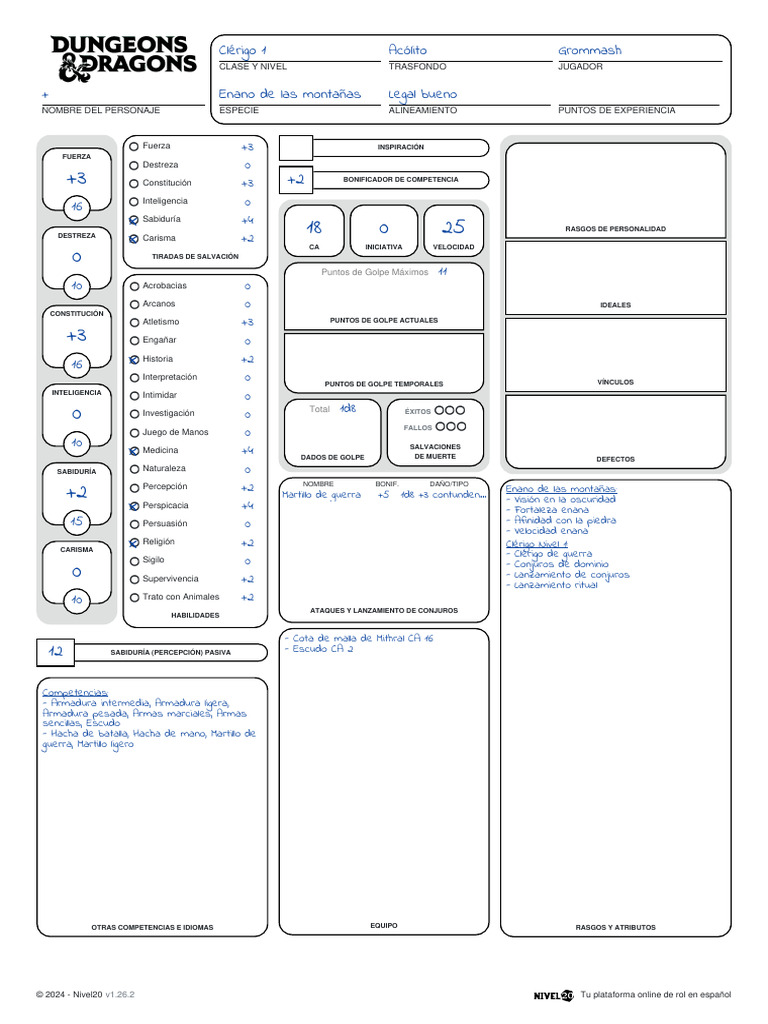 Enano Clérigo 1 | PDF