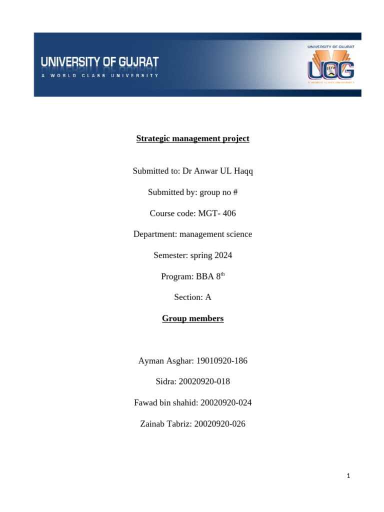 Startegic Management Project-1zainab | PDF | Equity (Finance ...