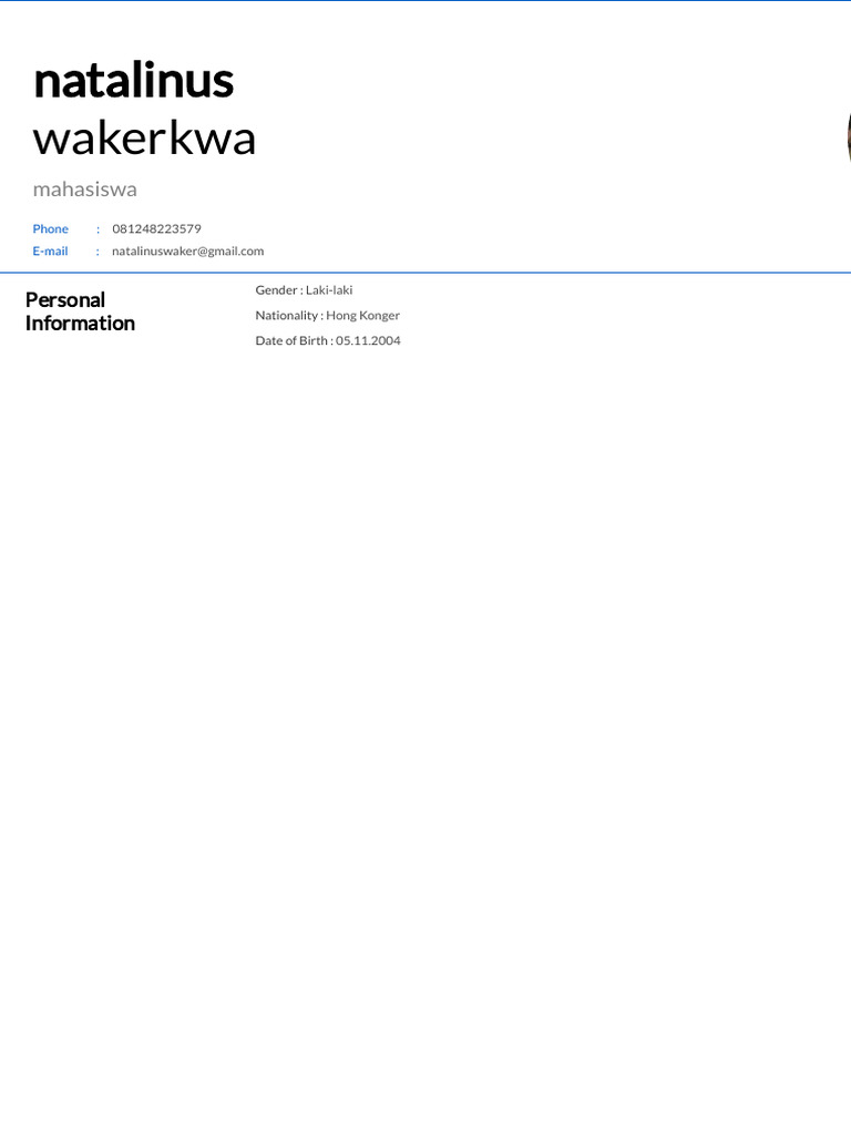 Natalinus Resume 453 | PDF