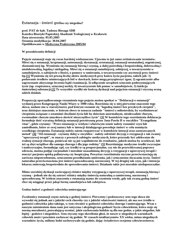 Eutanazja | PDF