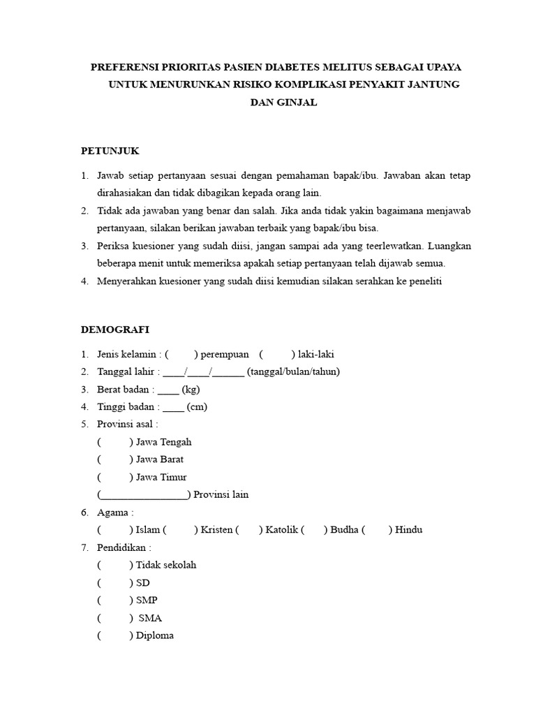 KUESIONER TAHAP 2 FIX Tugas Metopen | PDF | Kesehatan Holistik