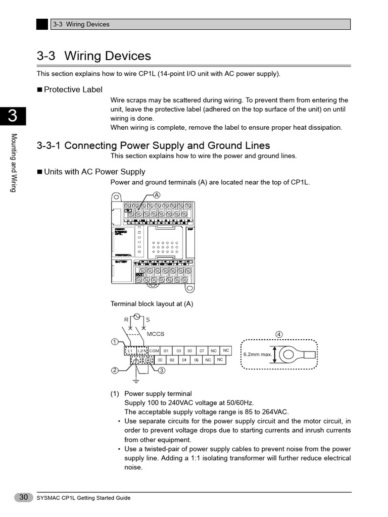 W07E-EN-01+CP1L+IntroManual B E.book | PDF | Power Supply | Electrical Wiring