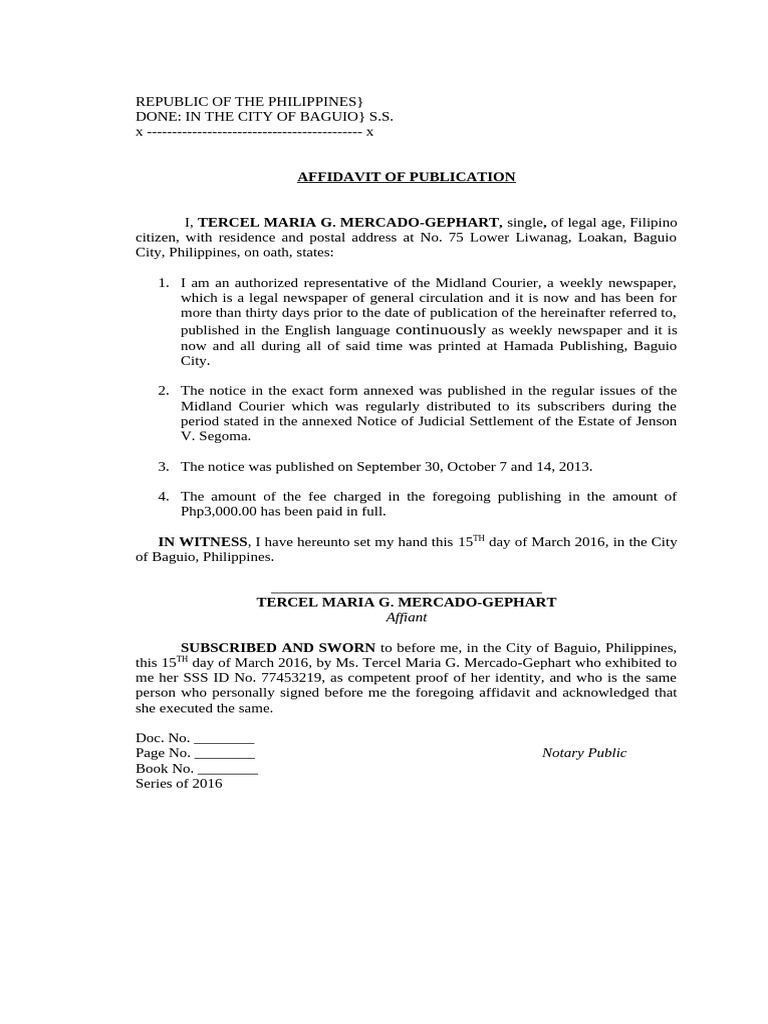 Affidavit of Publication | PDF
