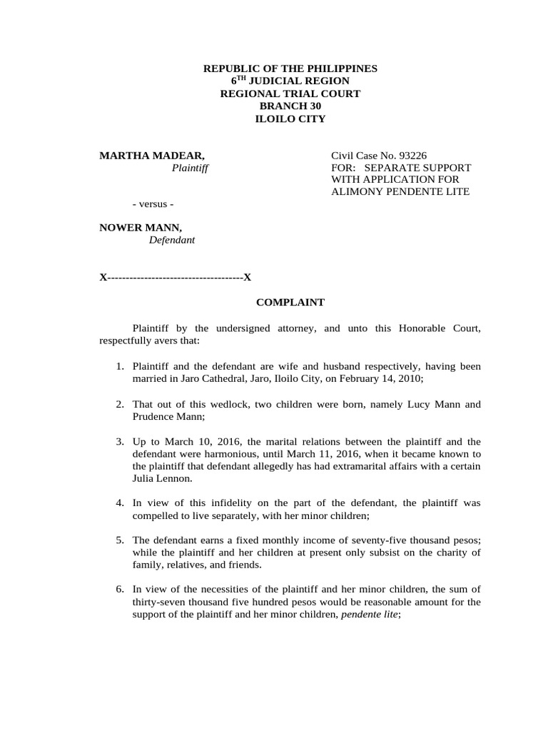 Support-Pendente-Lite | PDF | Lawsuit | Justice