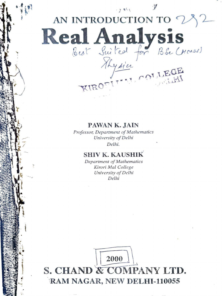 An Introduction To Real Analysis | PDF