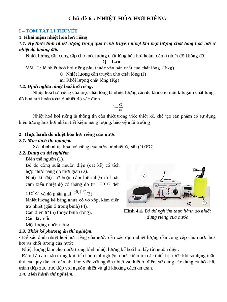 Chủ Đề 6. Nhiệt Hoá Hơi Riêng - Gv | PDF