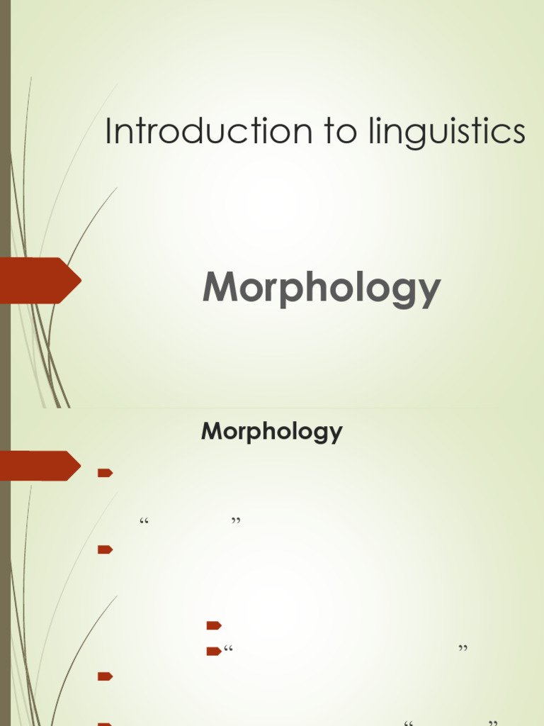 5. Morphology | PDF | Word | Morphology (Linguistics)