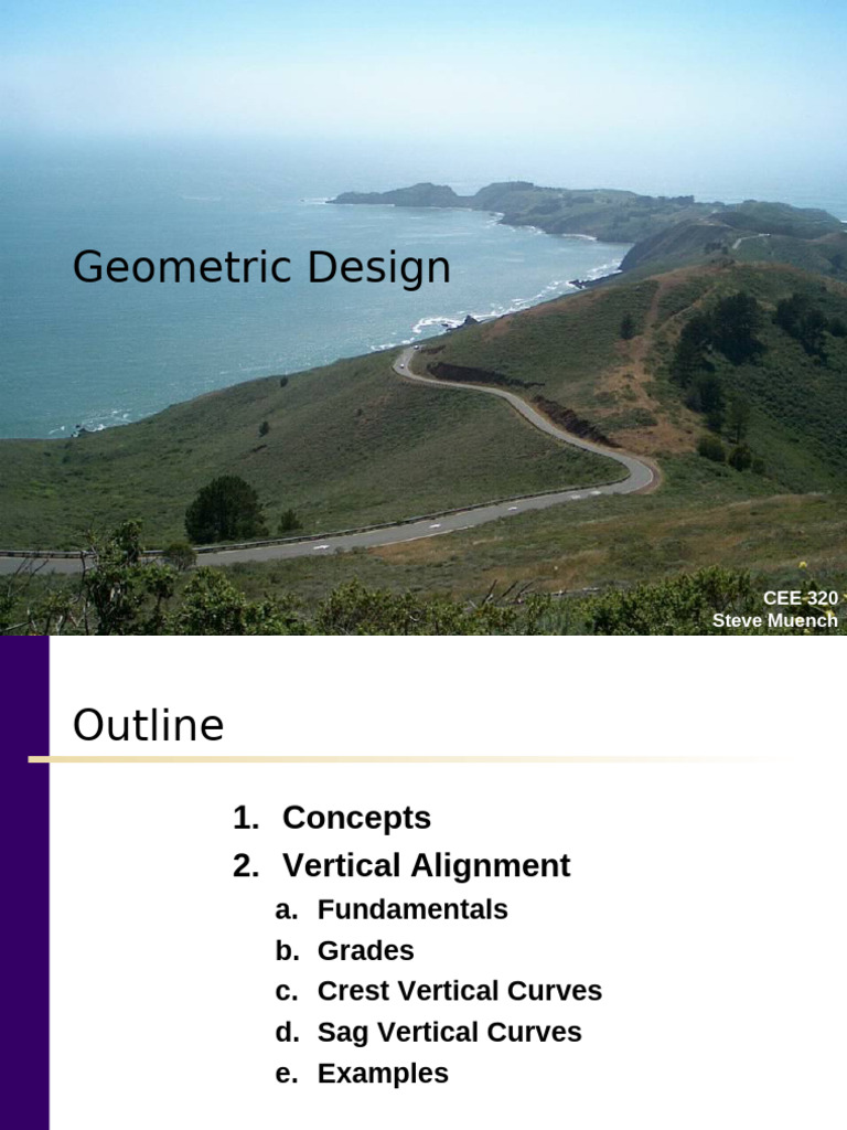 17,18.19 Vertical Alighnment, Vertical Curves. Grades | PDF | Transport