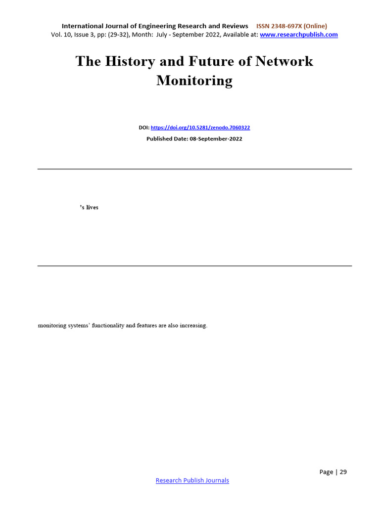 Network Monitoring: Past and Future | PDF | Computer Network | Computer ...