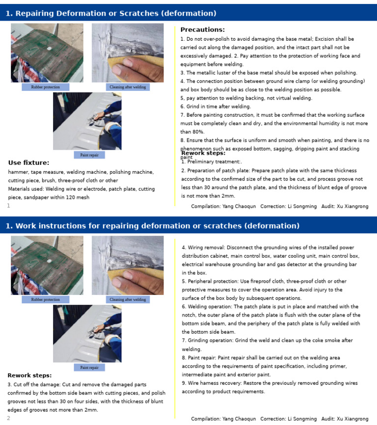 Repair SOP v2 0923 | PDF | Welding | Construction