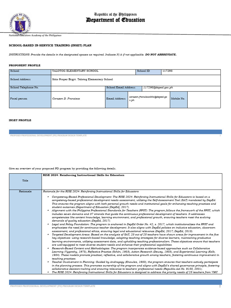 Program Design, Budget Matrix, and M&E Plan | PDF | Educational Assessment | Learning
