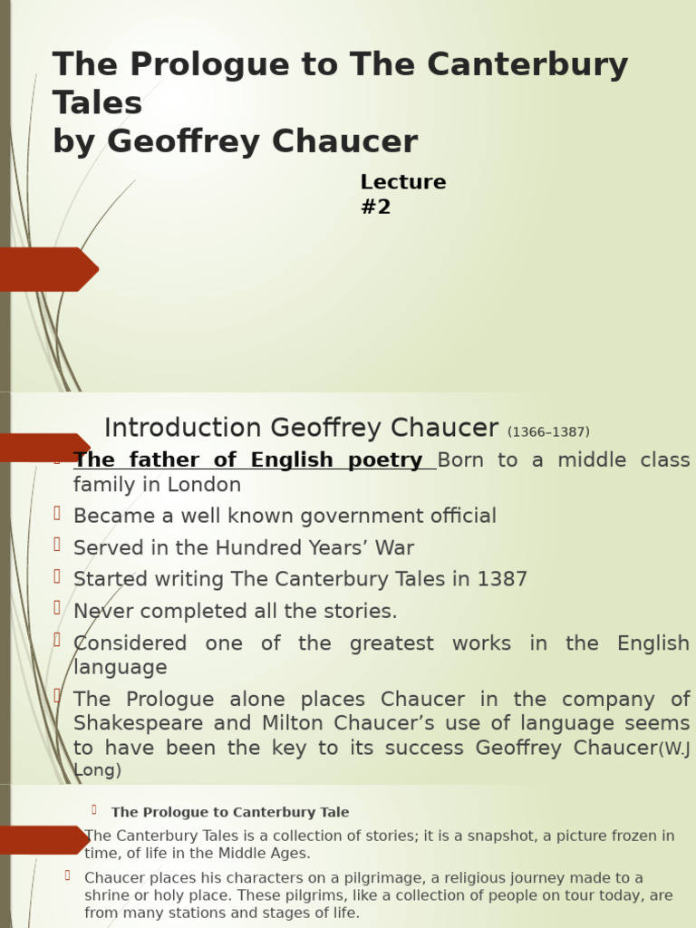 Prologue to The Canterbury Tales | PDF | The Canterbury Tales | Middle ...
