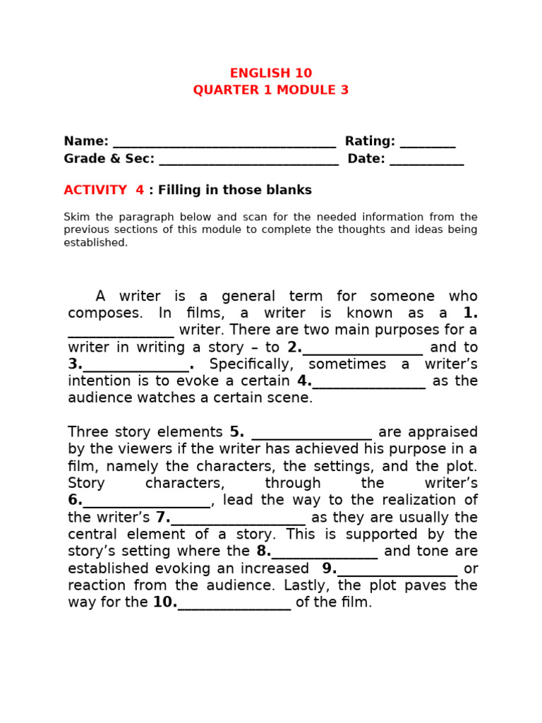 Q1 M3 Activity 4 | PDF | Computers