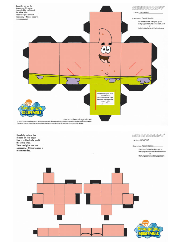 Patrick Paper Toy Paper Craft | PDF