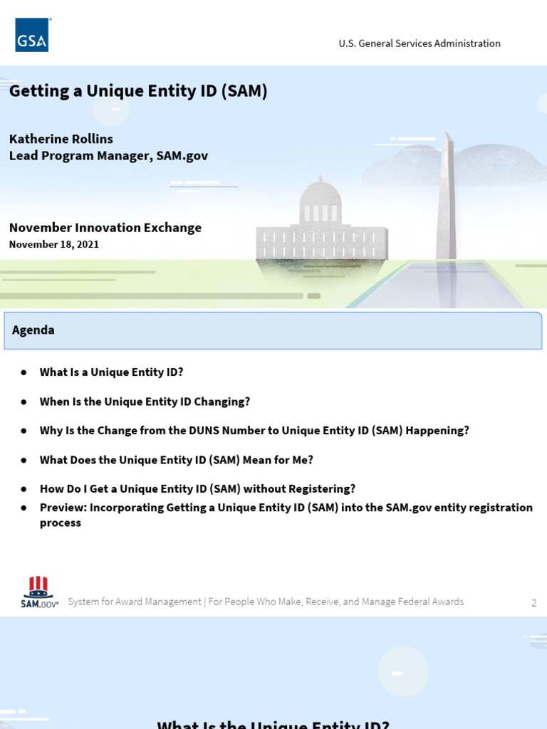 Unique Entity ID (SAM) Overview Guide | PDF | Computing | Information ...