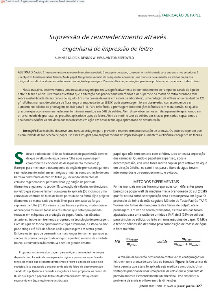 REWET SUPPRESION THROUGH PRESS FELT ENGINEERING - En.pt | PDF | Pressão ...