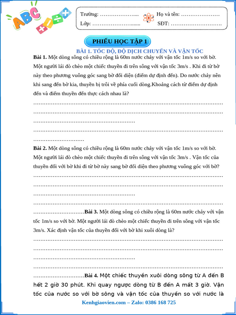 PHT Ly 10 CD c1 Bai 1. Toc Do Do Dich Chuyen Dich Va Van Toc 0 | PDF