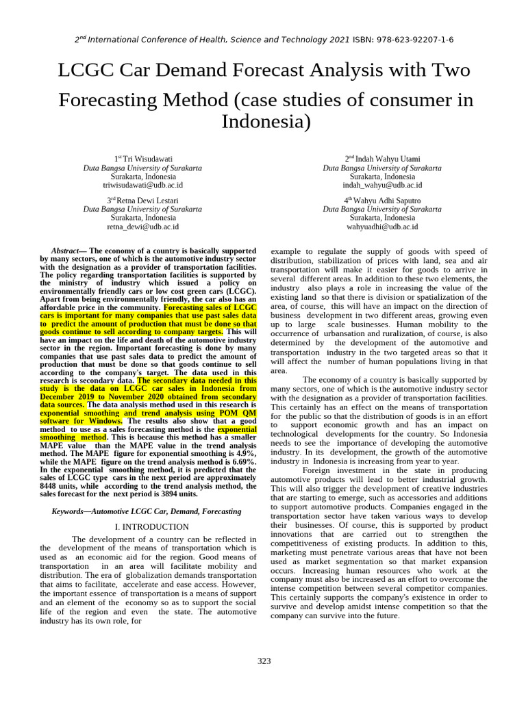 LCGC Car Demand Forecast Analysis With Two Forecasting Method (Case Studies of Consumer in ...