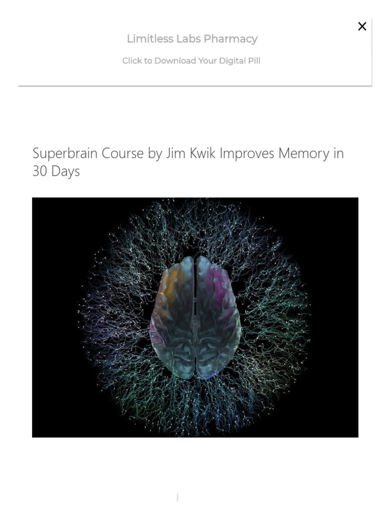 Jim Kwik's Superbrain Course Overview | PDF | Memory | Mind