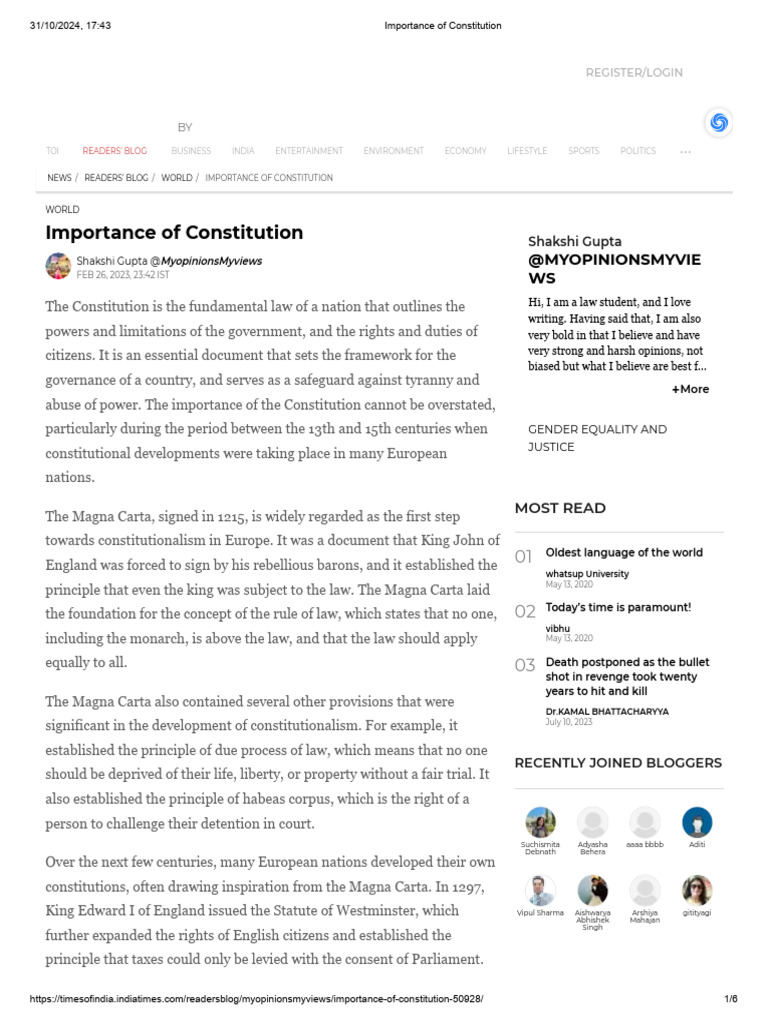 Importance of Constitution | PDF | Constitution | Artificial Intelligence