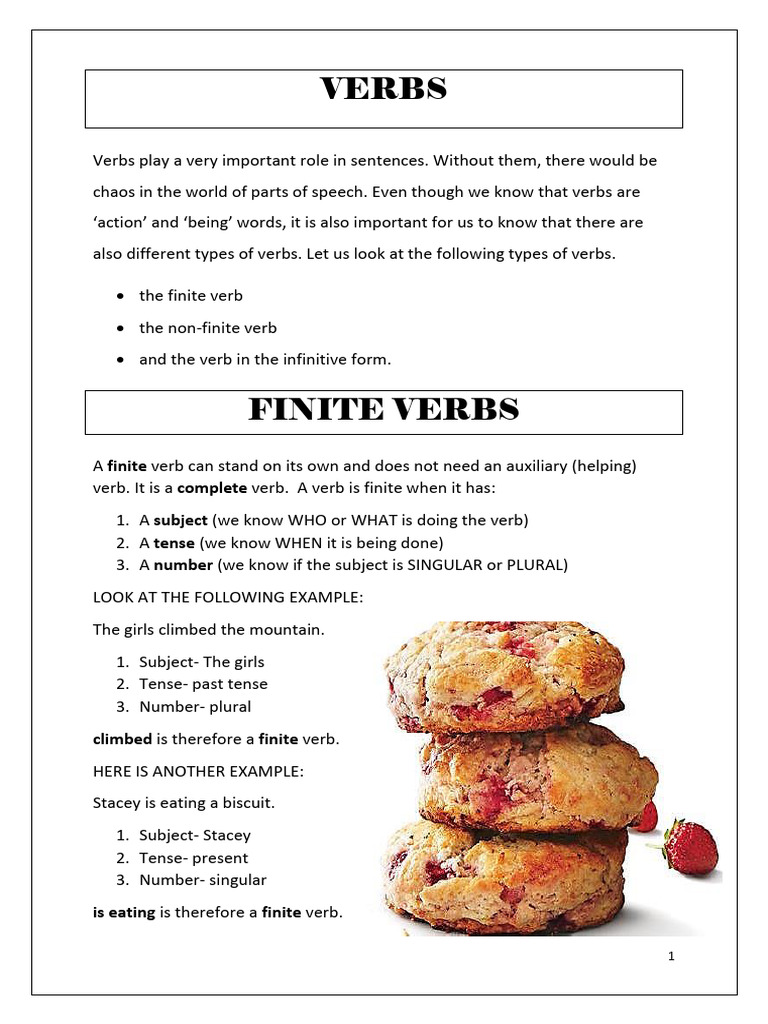 VERBS-finite Non-Finite and Infinitive 2021 | PDF | Verb | Subject ...