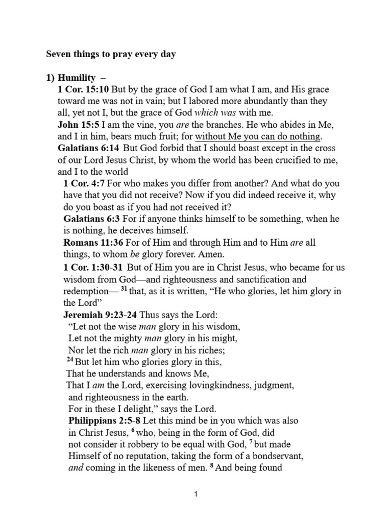 7 Things To Pray Every Day | PDF | Glory (Religion) | Jesus