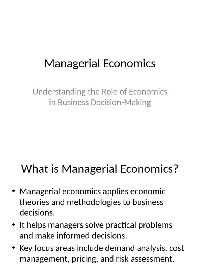 Managerial Economics Presentation | PDF