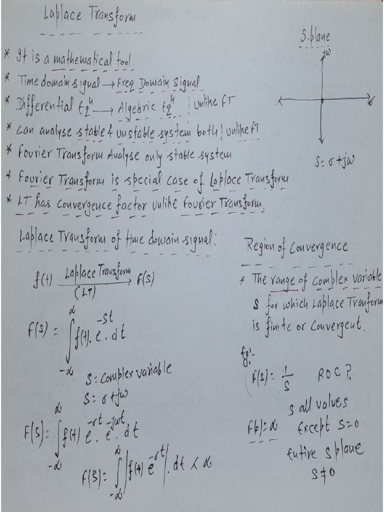 Lec 89 To 118 Complete Details of Laplace Transform Signal & System | PDF