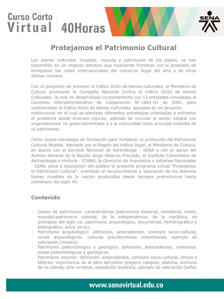 Protejamos El Patrimonio Cultural | PDF | Patrimonio cultural | Bienes (Ley)