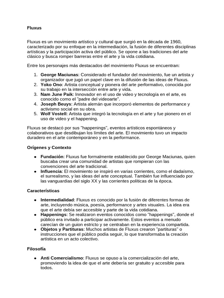 Fluxus | PDF | Arte de performance | Las artes