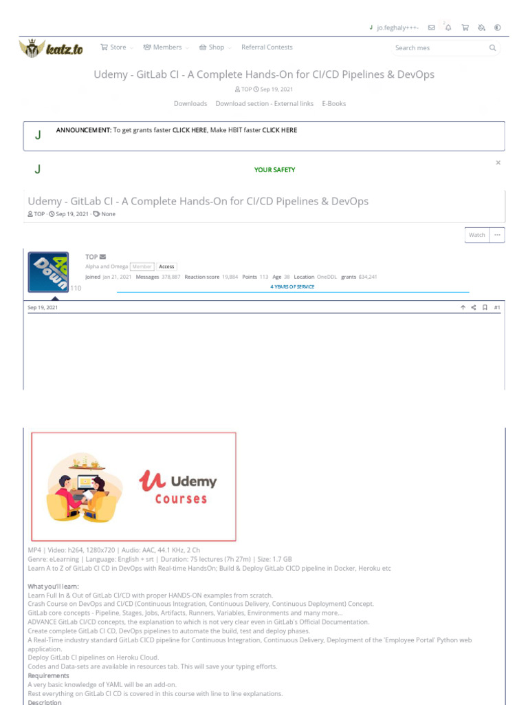 Udemy - GitLab CI - A Complete Hands-On For CI - CD Pipelines & DevOps - Mobilarian Forum ...