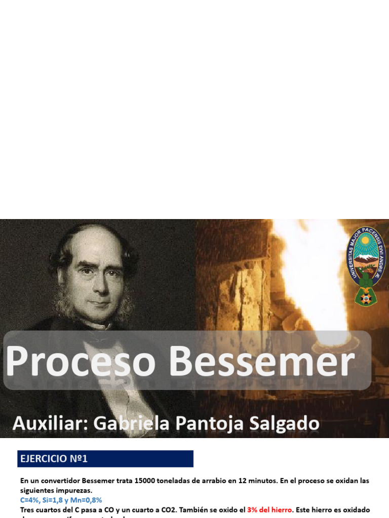 Proceso Bessemer: Cálculos y Resultados | PDF | Oxígeno | Hierro
