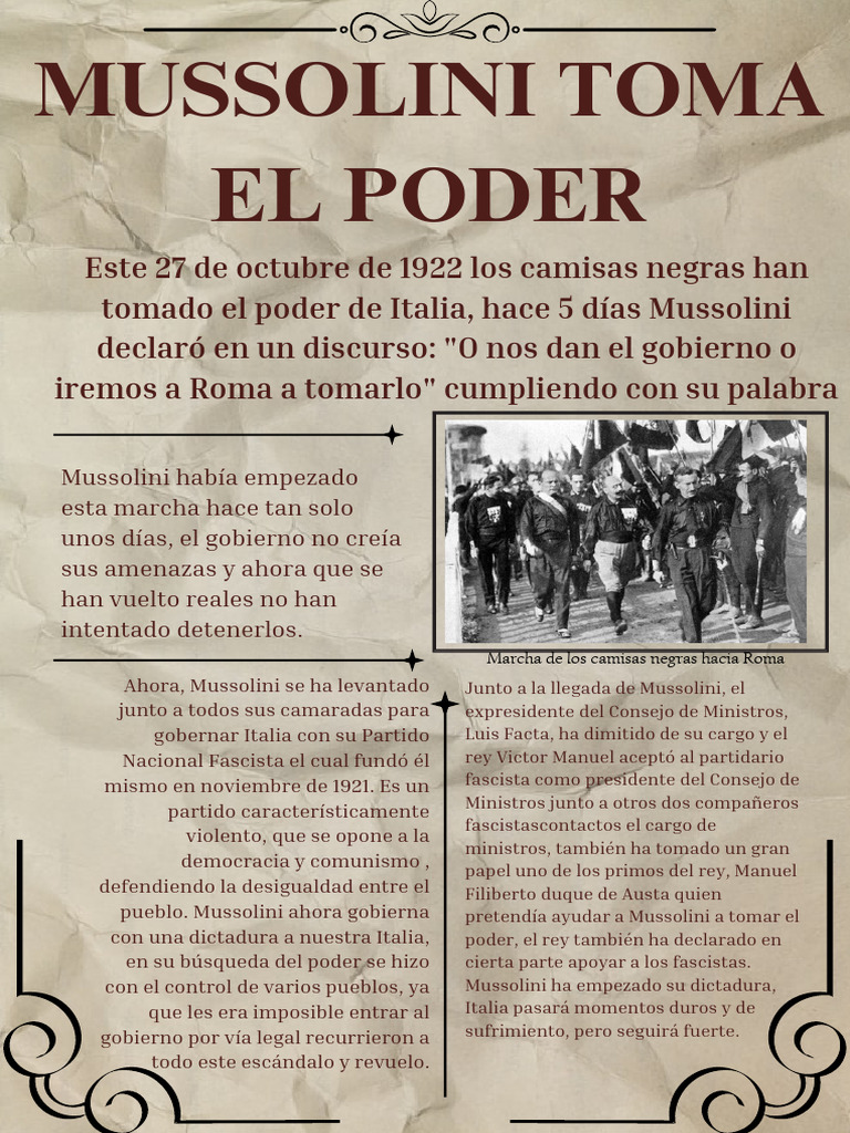 Mussolini Asume el Poder en Italia | PDF
