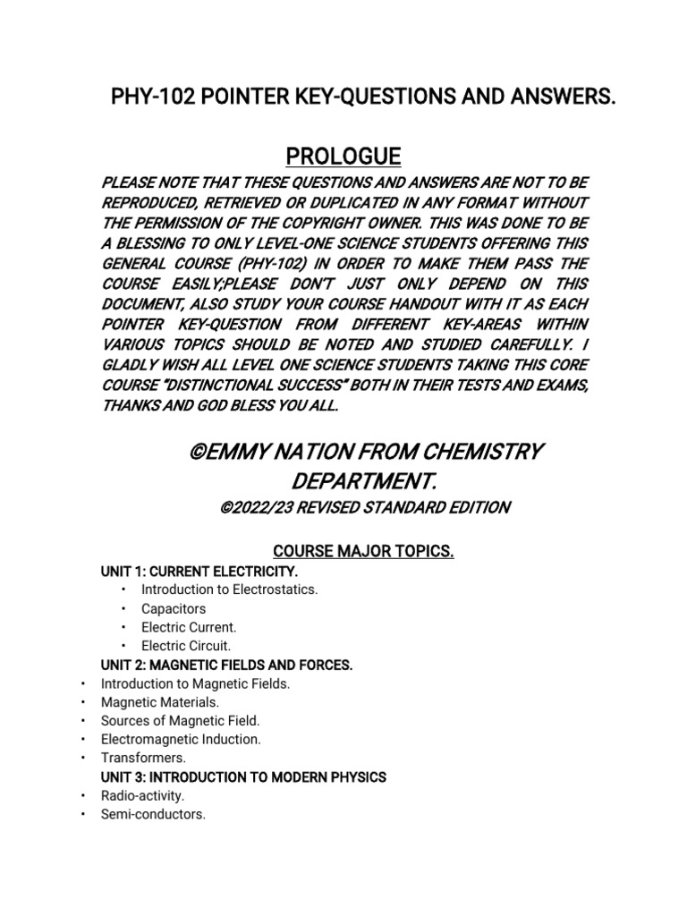 Phy-102 Summary by Emmy Nation | PDF | Materials Science