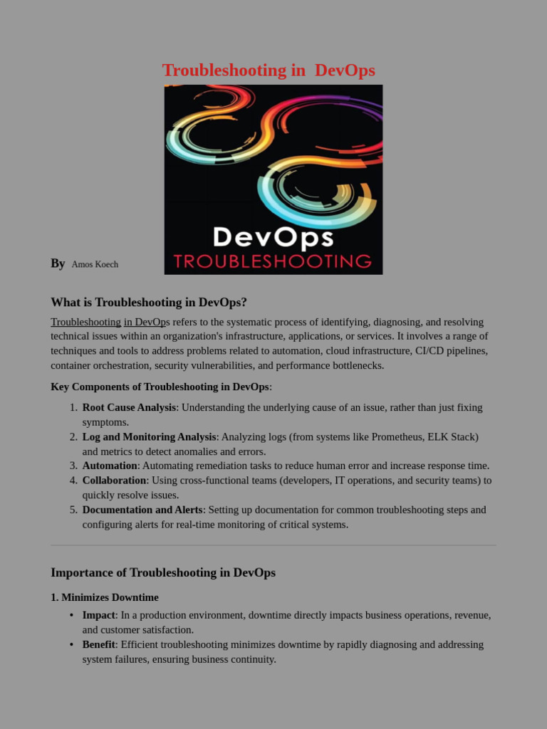 Troubleshooting in DevOps | PDF | Domain Name System | Troubleshooting