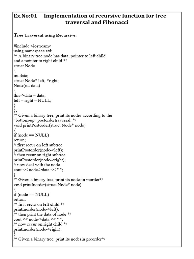 Implementation of Recursive Function For Tree Trav | PDF | Vertex ... Implementation of Recursive Function For Tree Trav | PDF | Vertex ...