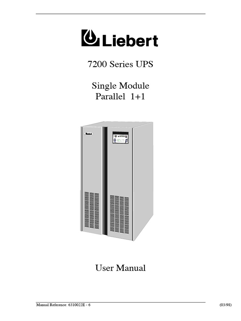 Liebert Series 7200 UPS - User Manual-2-2 | PDF | Power Inverter ...