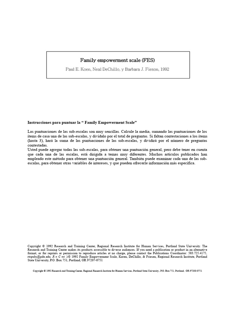 FES (Empoderamiento Familiar) | PDF