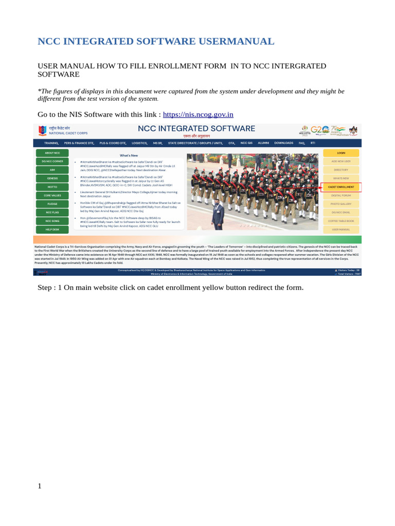 How To Fill Cadet Enrolment Form in Nis | PDF