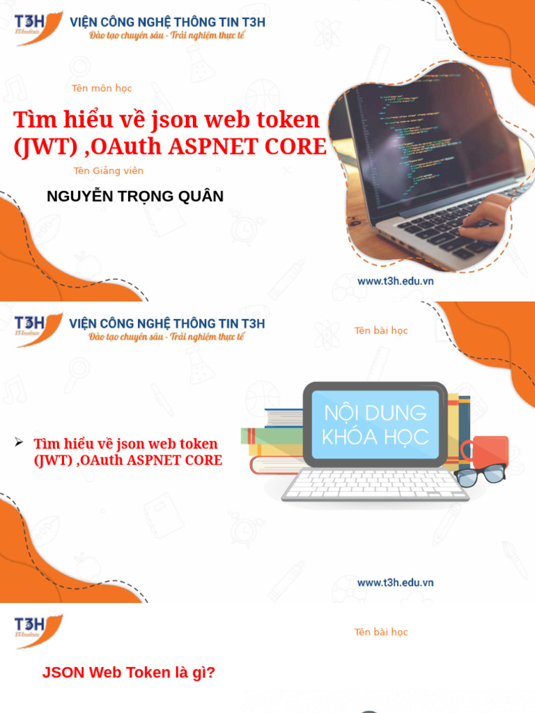 Buổi 8 - Tìm hiểu về json web token (JWT) ,OAuth ASPNET CORE | PDF