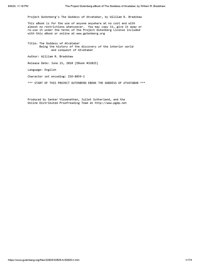 The Project Gutenberg Ebook of The Goddess of Atvatabar, by William R ...