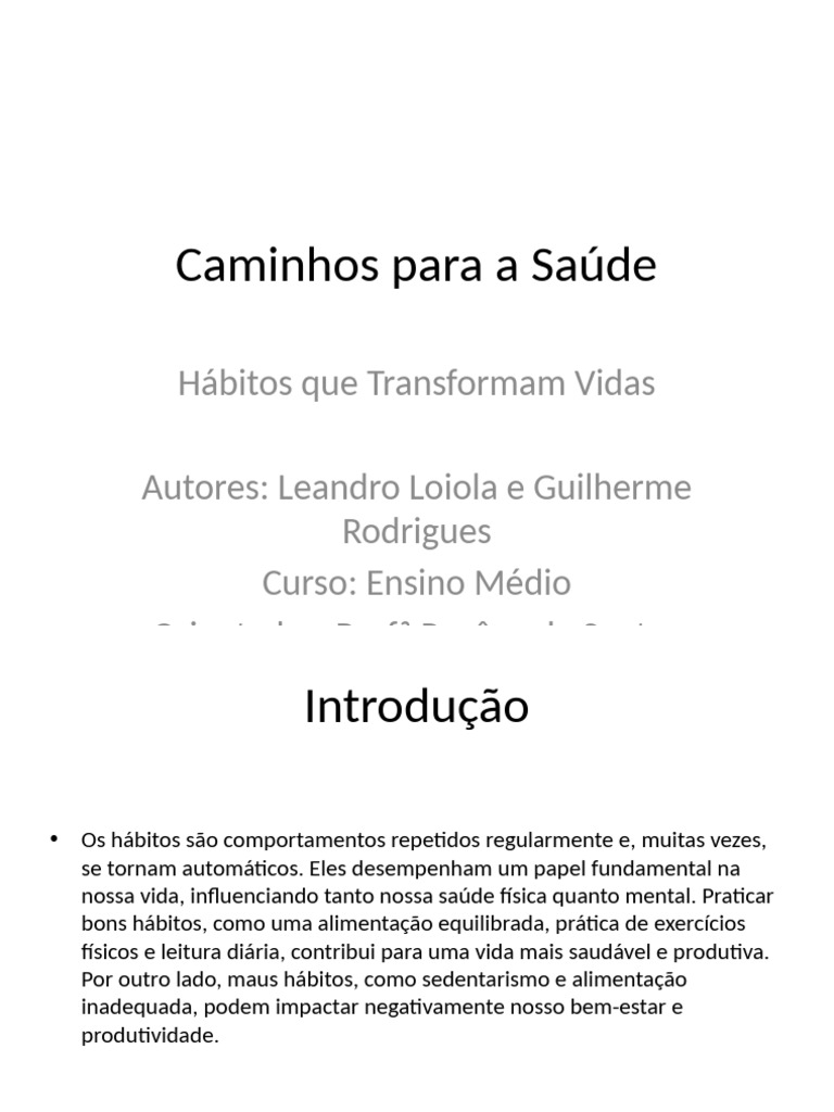 TCC Habitos Saude | PDF