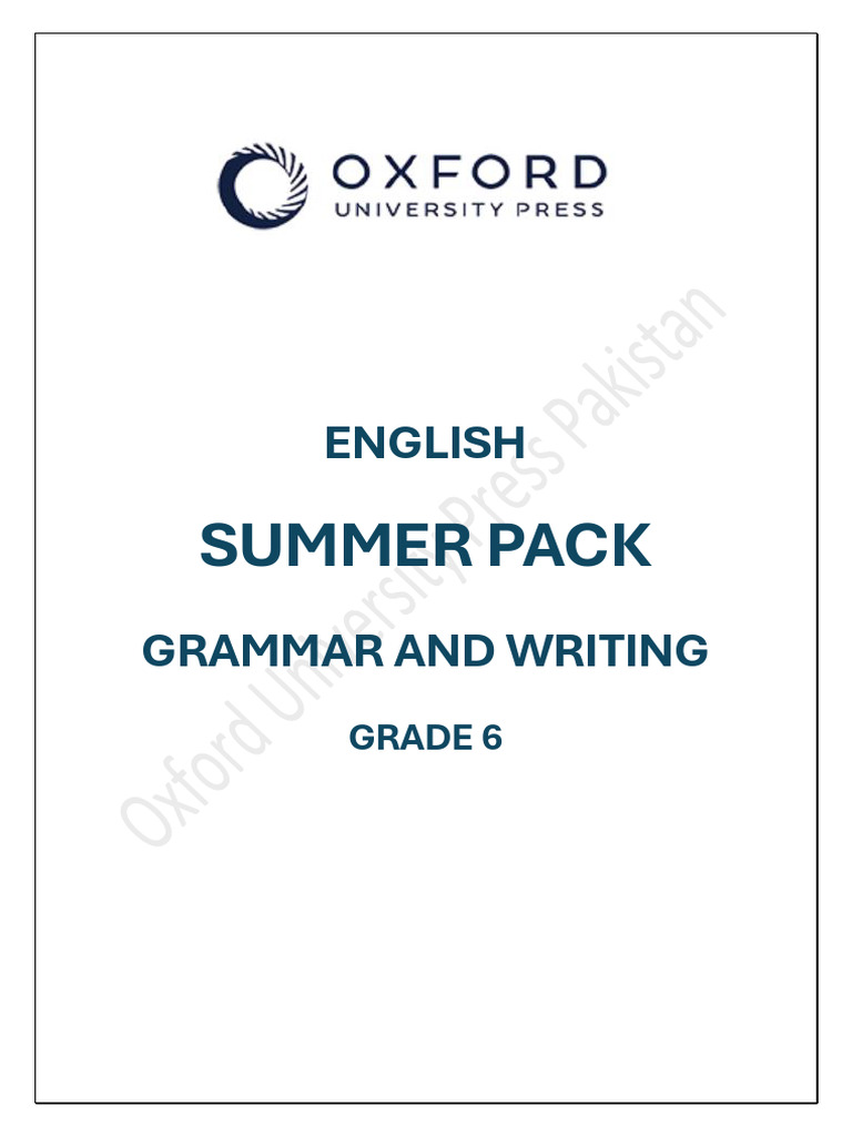 Summer Pack Grade 6 | PDF | English Language | Syntax