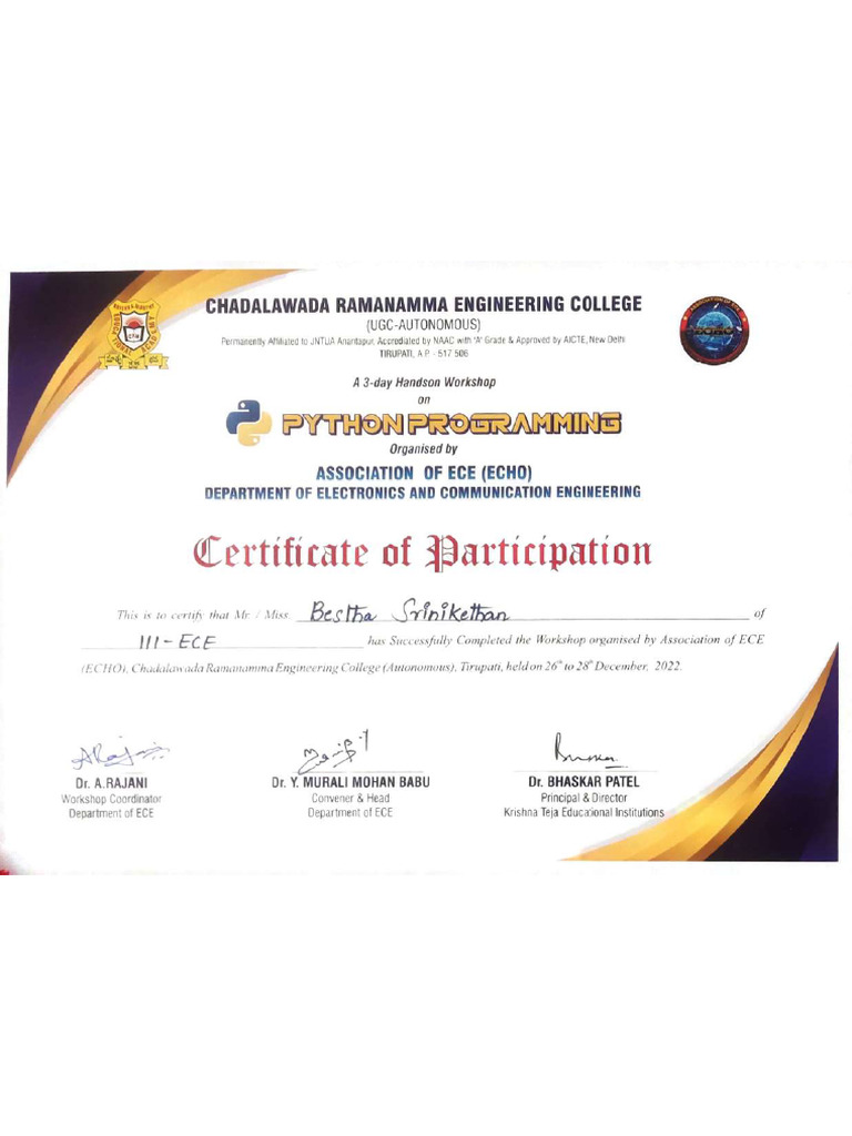 Participation Certificate | PDF