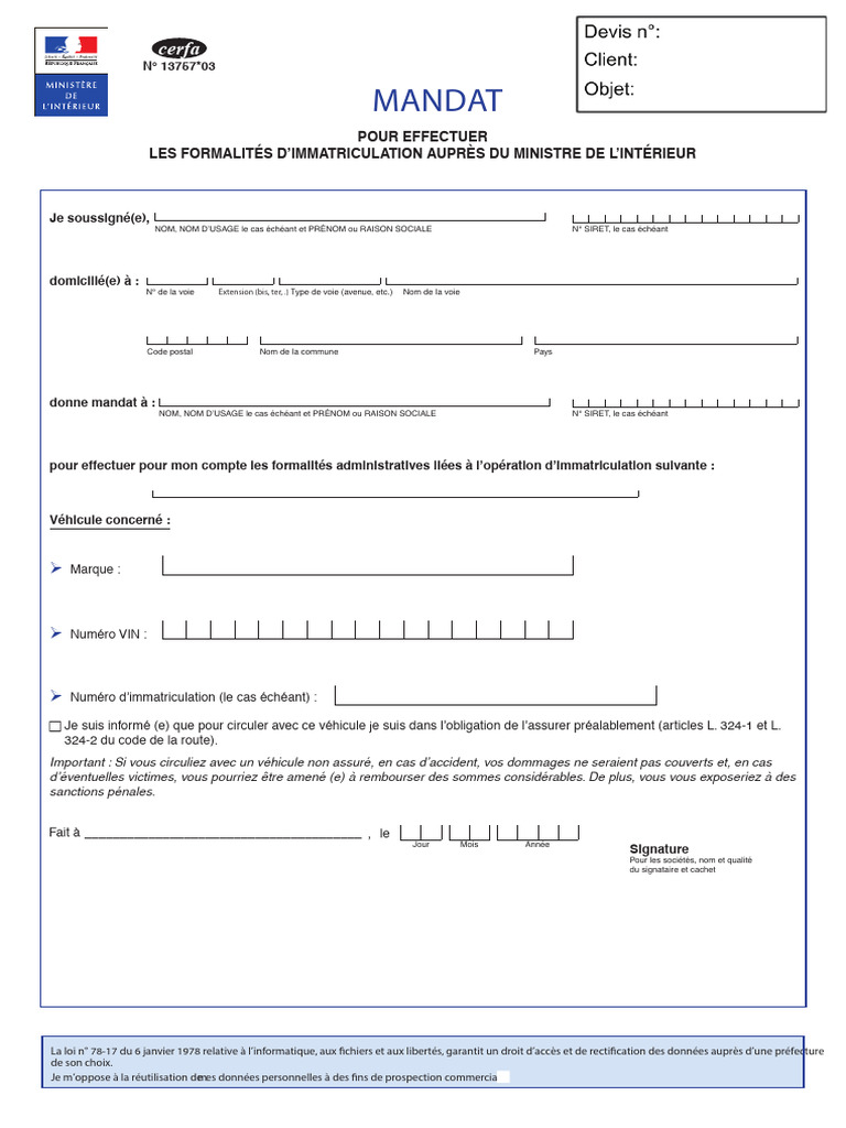 Cerfa 13757 Immatriculation D'un Véhicule : Guide Pratique Pour Carte