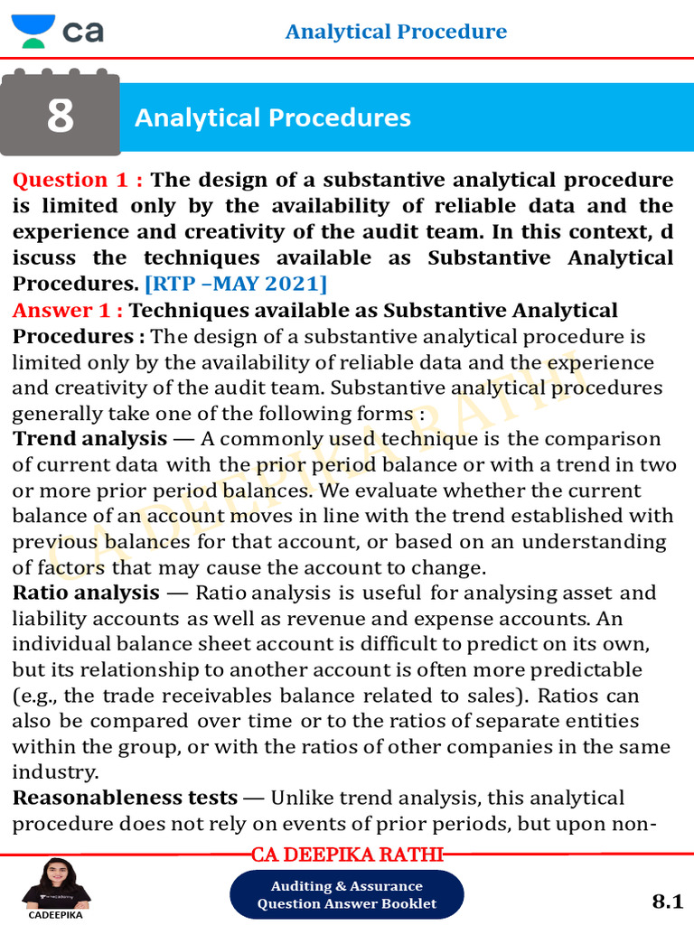 Chapter -8 Analytical Procedures | PDF | Audit | Income Statement