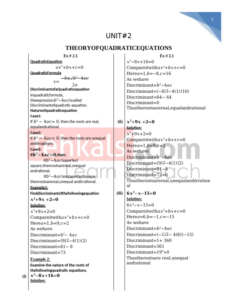 CH 2 Final 10math | PDF | Mathematics | Algebra